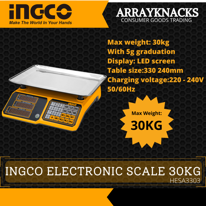INGCO - ELECTRONIC SCALE 30KG (HESA3303) | POWER TOOLS | Lazada PH