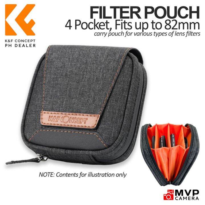 [AUTHORIZED PH] K&F KF CONCEPT Filter Pouch 4 Pocket Max Size 37 to ...