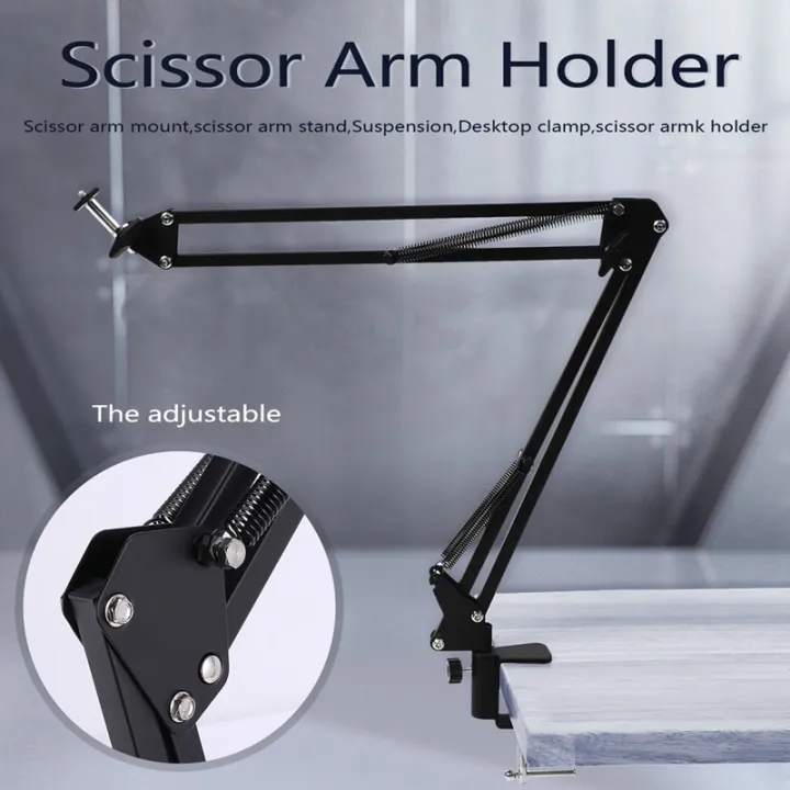 Adjustable Desktop Clamp Suspension Boom Scissor Arm Mount Stand Holder ...