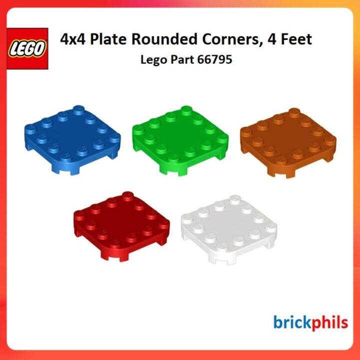 Lego Part 66792 4x4 Modified Plate Rounded Corners and 4 Feet | Lazada PH