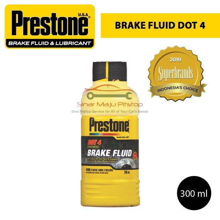 Cairan Oli Rem Mobil DOT 4 Bening Putih 300 ml PRESTONE SYNTHETIC BRAKE ...