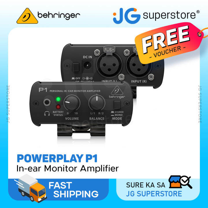 Behringer Powerplay P1 Personal In-Ear Monitor Amplifier with 2-Channel Mono/Stereo Input ...