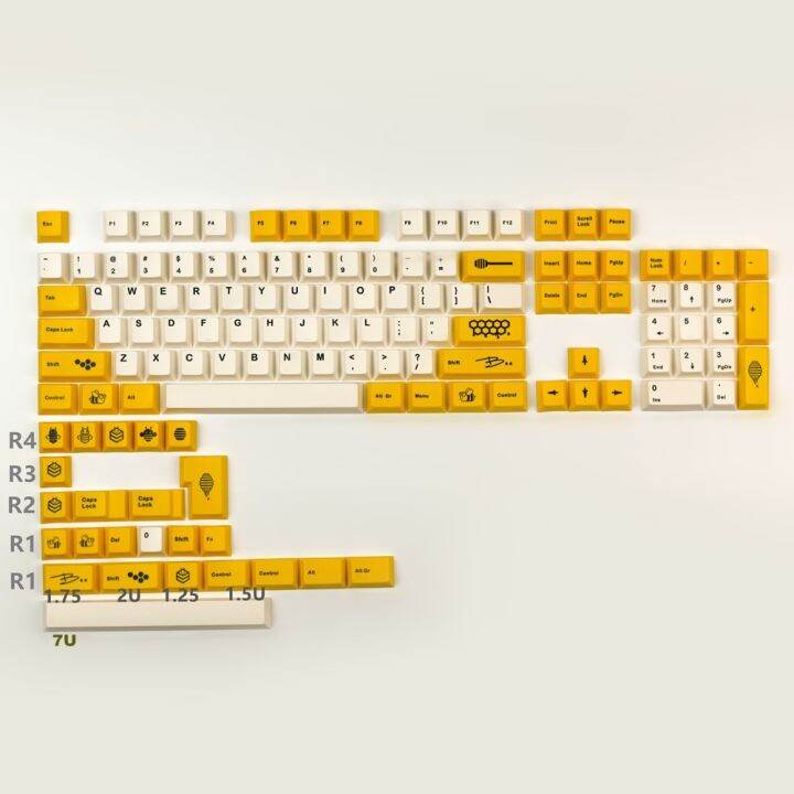 1 Set Bee Key Caps PBT Dye Sublimation Keycaps Cherry Profile Keycap ...