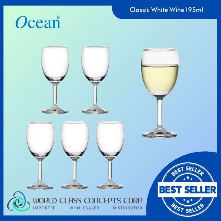 Ocean Glassware Classic White Wine 195ml / 6 3/4oz Set of 6 | Lazada PH