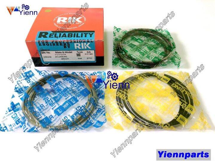 For TOYOTA 2C Piston Ring Set Excavator Tractor Truck Diesel Engine ...