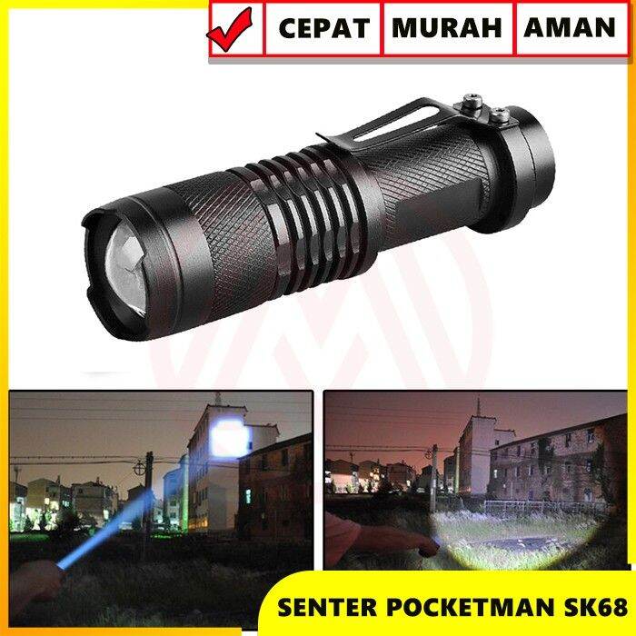 SENTER POLICE POCKETMAN SK68 SENTER LED FLASHLIGHT 2000 LM WATERPROOF | Lazada Indonesia