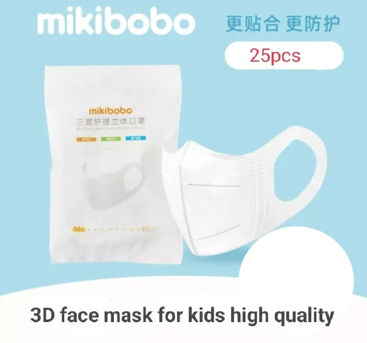 FOR KIDS facemask small size mikibobo Unisex kids baby Small size 3D high quality 25pcs per Pack ...