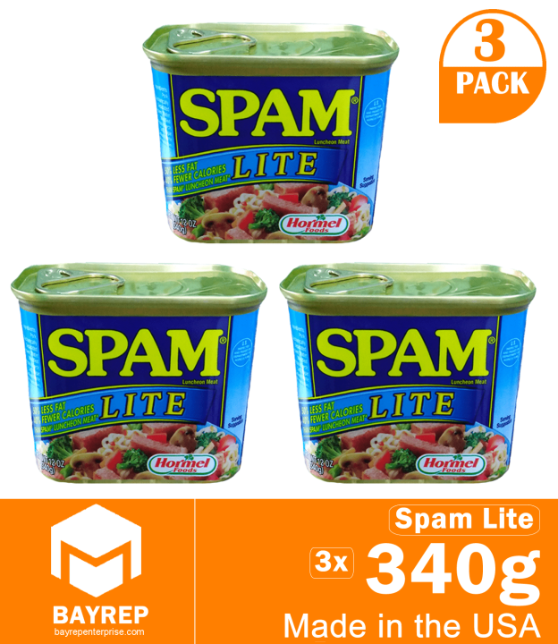 Spam Lite Luncheon Meat | 50% Less Salt, 3 Pack, 340g Each | Lazada PH