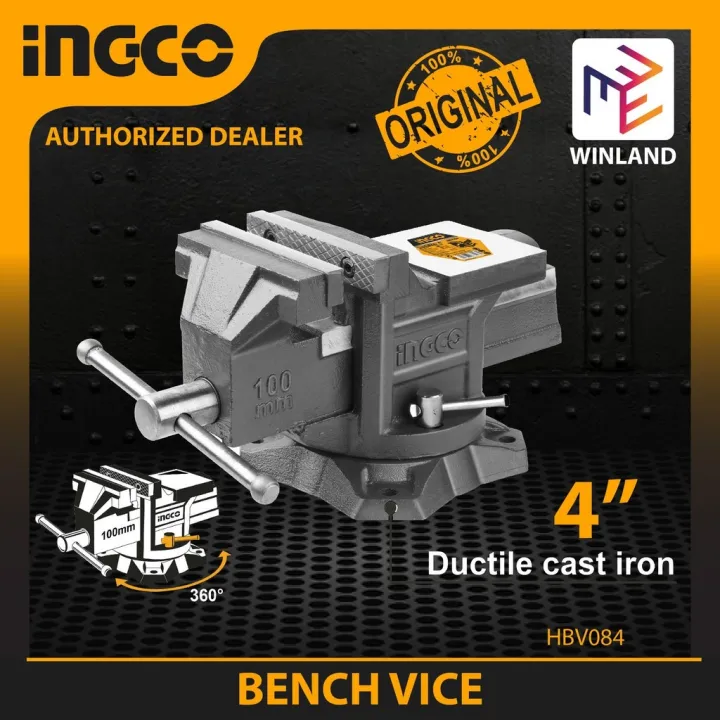 INGCO Original Bench Vise Gato 4 with Anvil Tape HBV084 xWINLANDx ...