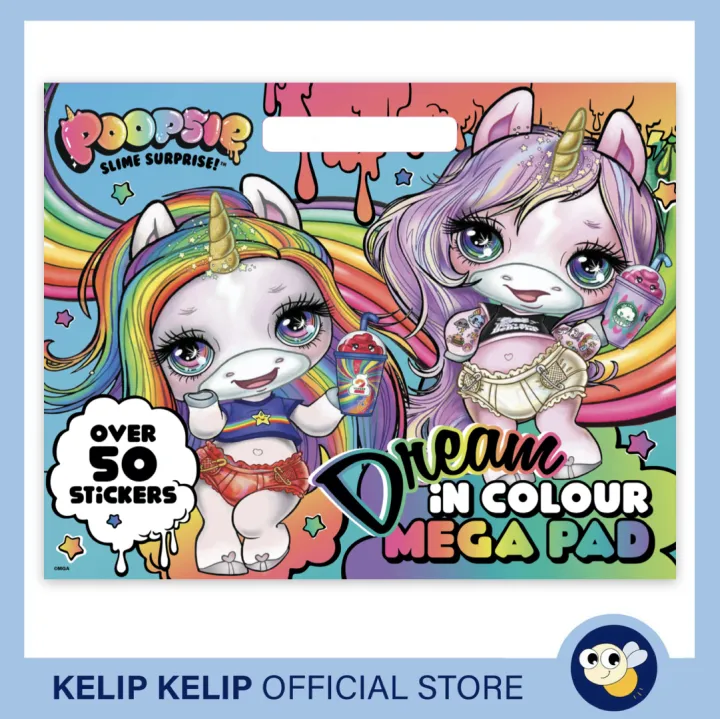 Poopsie Giant Colouring Pad With 50 Stickers & Activities For Children ...