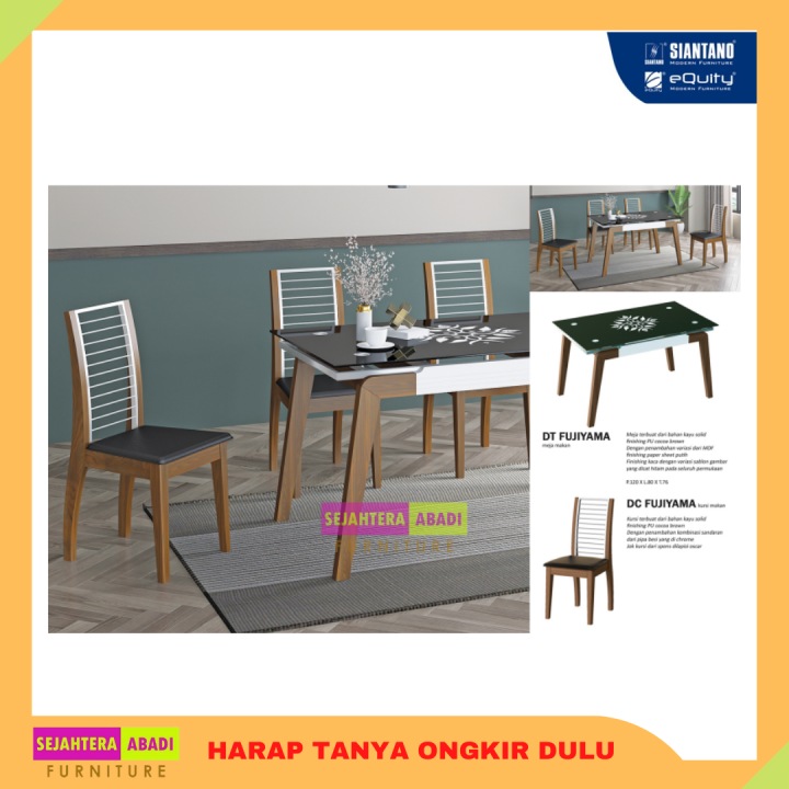 Full Set Meja Kursi Makan Minimalis Siantano DT + DC Fujiyama | Lazada ...