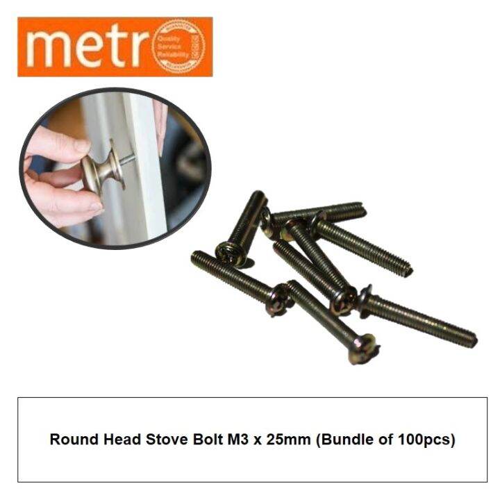 Round Head Stove Bolt M3x25mm - 100pcs | Lazada PH