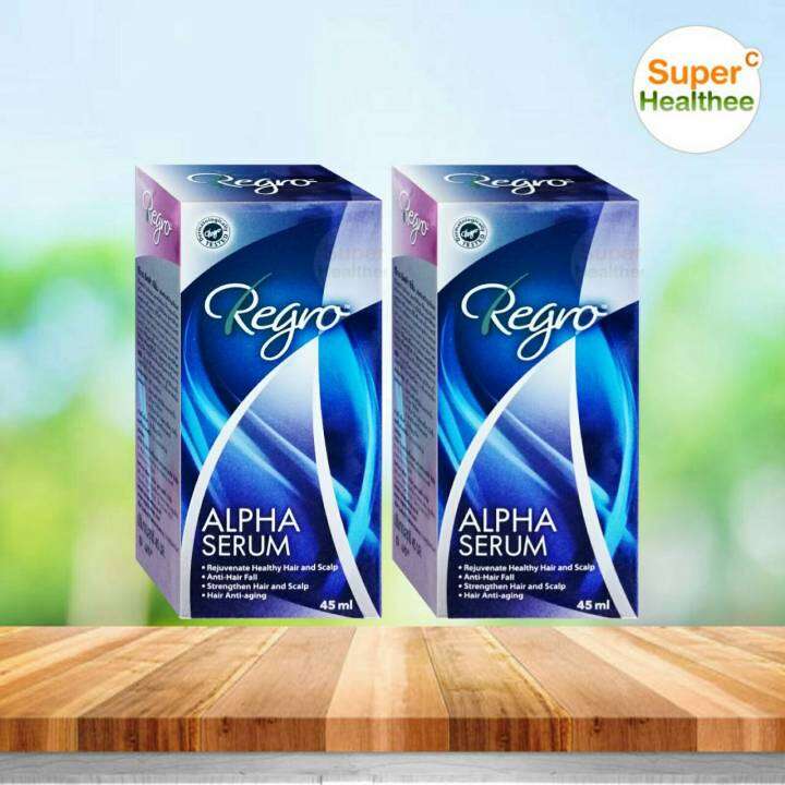 Regro alpha serum 45 มล (pack2) รีโกร ซีรั่มบำรุงเส้นผมลดการขาดหลุดร่วง | Lazada.co.th