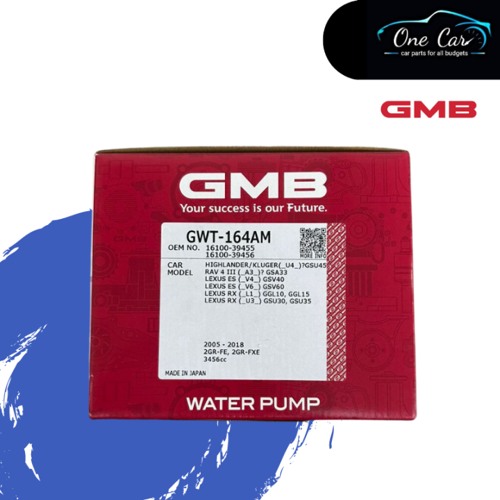 GMB Water Pump Toyota Alphard ,Vellfire 3.5, Estima GSR50 3.5, Harrier 3.5 (GWT-164AM) | Lazada