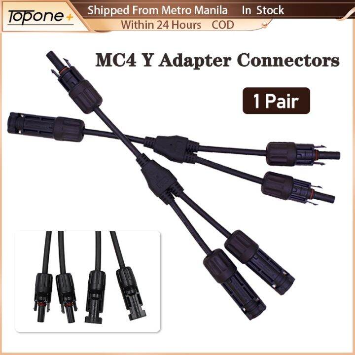 【factory outlet】 1 Pair MC4 Y Adapter Connectors With 4mm Solar Cable ...
