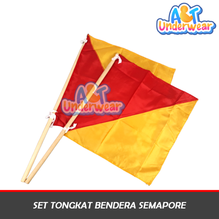 AT360-Set Tongkat Bendera Semapor Pramuka/Bendera semapur/Bendera Merah ...