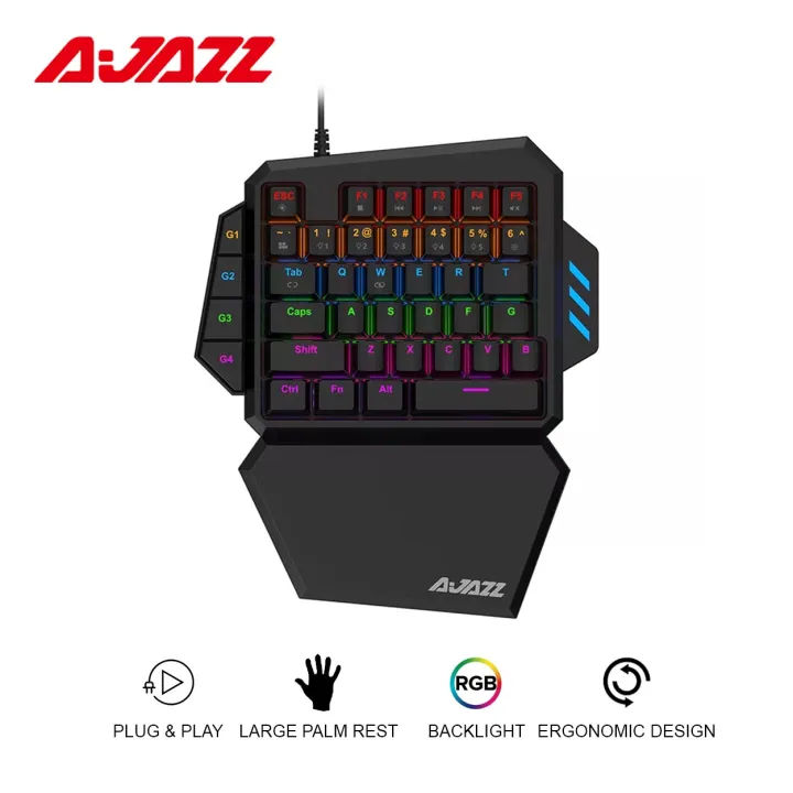 Ajazz AK039H One-Handed RGB Backlit Mobile Game Keyboard 39 Keys ...