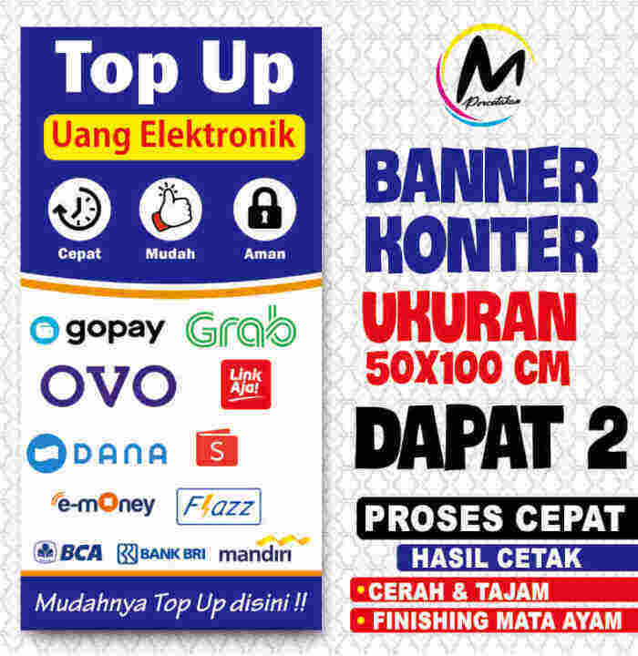 Banner / Spanduk Konter Spanduk Logo - 50x100 cm - GRATIS DESAIN ...