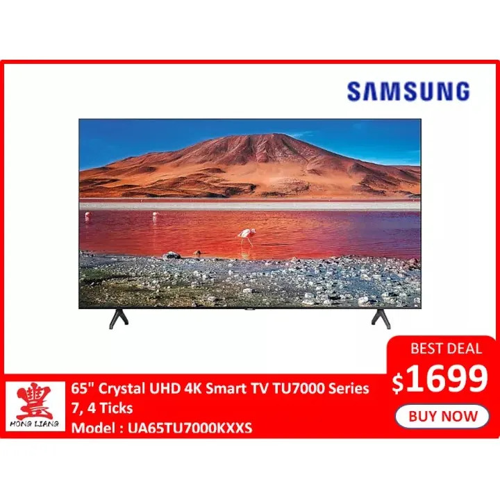 SAMSUNG 65" inch Crystal UHD 4K Smart TV TU7000 Series 7, 4 Ticks ...