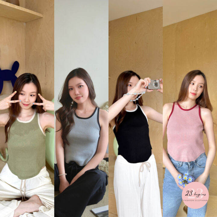 Riri Top เสื้อกล้ามผ้าร่อง งานคุณภาพดีไม่บาง เสื้อกล้ามเเฟชั่น สีพาสเทล ...