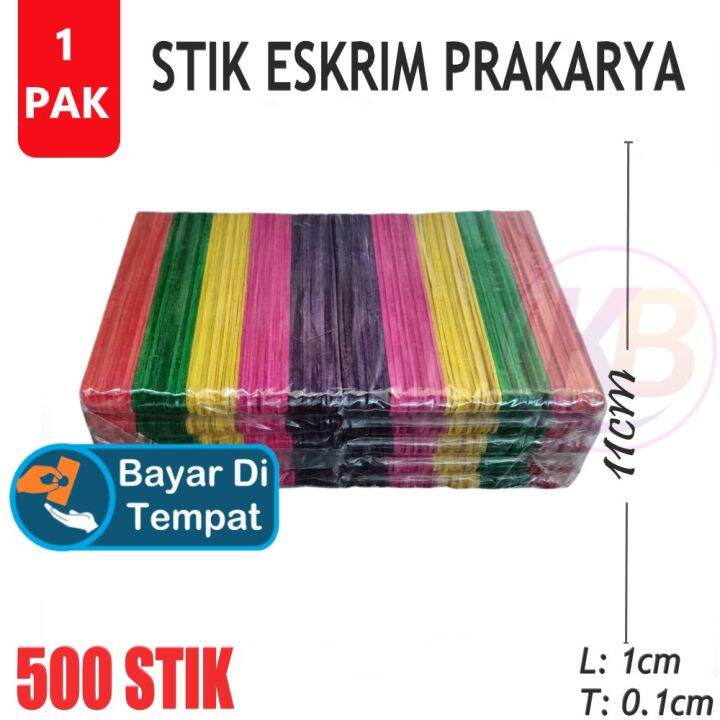 Stik Es Krim 1 Pak (-+500) - Stik Eskrim Kayu Warna warni - Stik ...