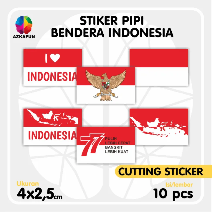 Tempelan Pipi Bendera - Sticker Pipi Merah Putih - indonesia 17 agustus ...