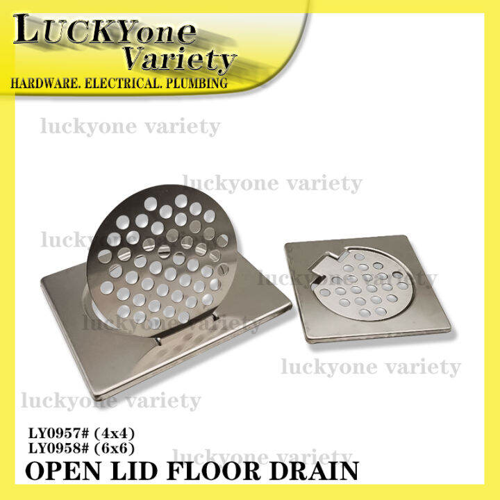 STAINLESS STEEL OPEN LID FLOOR DRAIN ( 4X4 / 6X6 ) LY0957/LY0958 ...