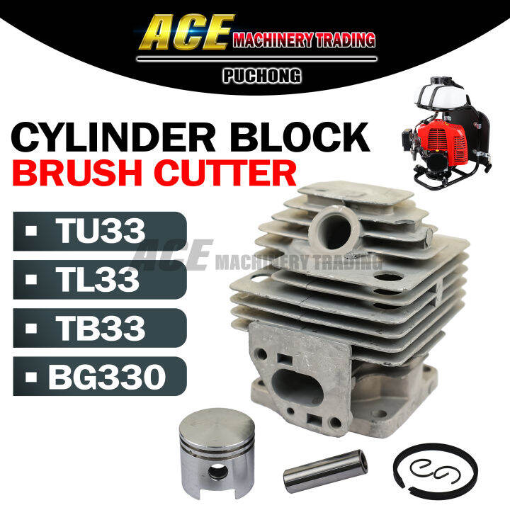 Block Mesin Rumput TL33 TB33 TU33 BG330 Heavy Duty Cylinder Piston Assy ...