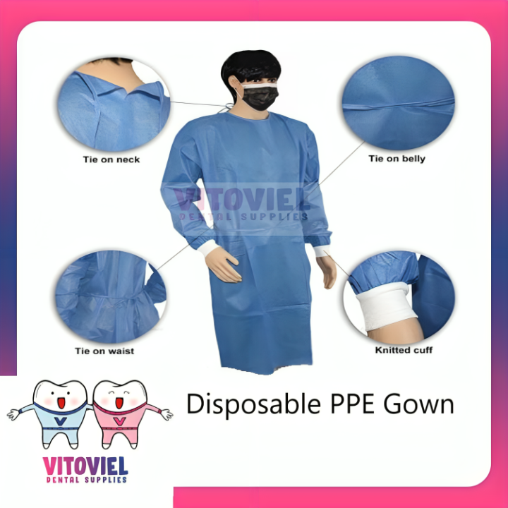 PPE Isolation Gown Non Woven ( Lab Gown , Patient Gown) | Lazada PH