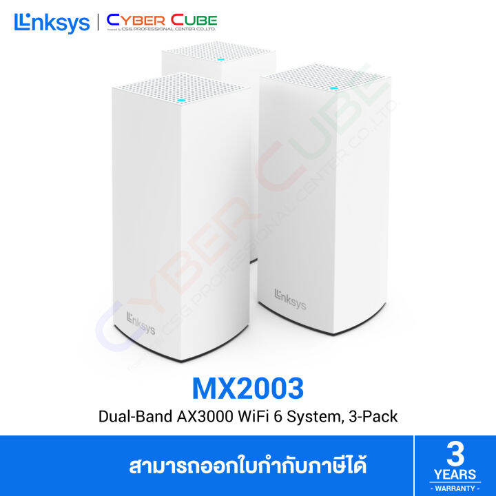 LINKSYS Atlas 6 ( MX2003-AH ) : Dual-Band Mesh WiFi 6 System, 3-Pack [ AX3000 (600 + 2400 Mbps ...