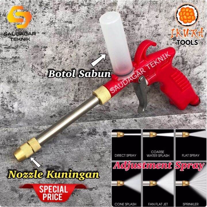 Water Jet Gun Spray Gun Semprotan Air Cuci Mobil Motor + Botol Sabun ...