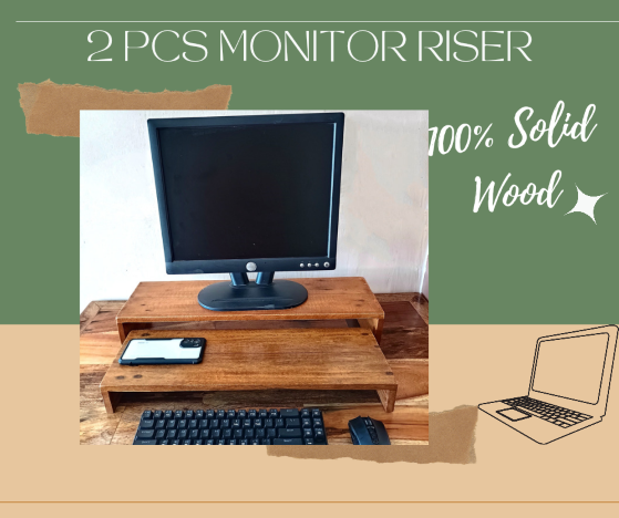 2 PCS WOODEN MONITOR RISER/ MONITOR STAND | Lazada PH