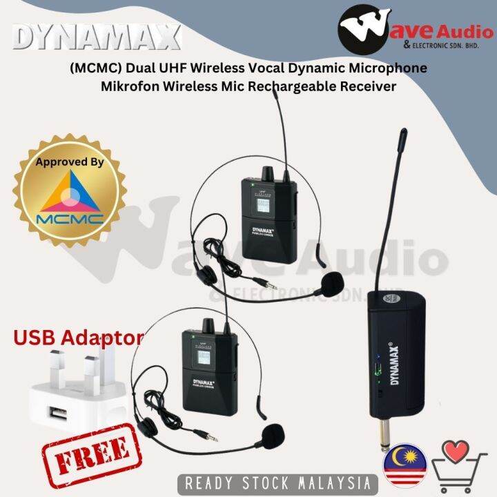 (MCMC) DYNAMAX U8092 UHF Wireless Vocal Dynamic Microphone Mikrofon ...
