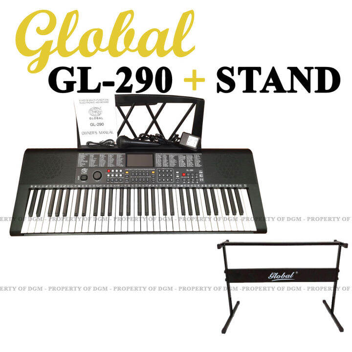 61 Keys Multi Function Electronic Keyboard Global GL-290 with Piano Stand | Lazada PH