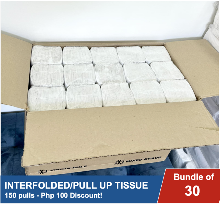 1 BOX 30 PACKS Interfolded Facial Tissue 150 pulls [Paper Towel / Pull ...