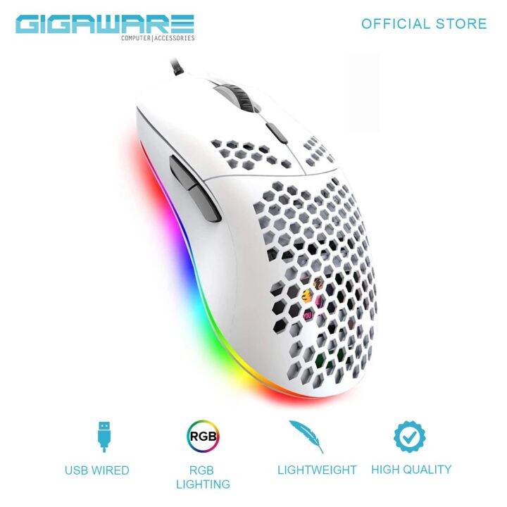 Gigaware M6 | M5 Lightweight Hollow Honeycomb Style RGB Wired Gaming ...