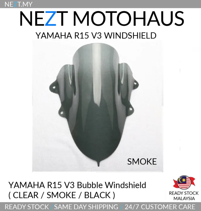 Yamaha R15 V3 Bubble Windshield Visor ( Clear / Smoke / Black ) | Lazada