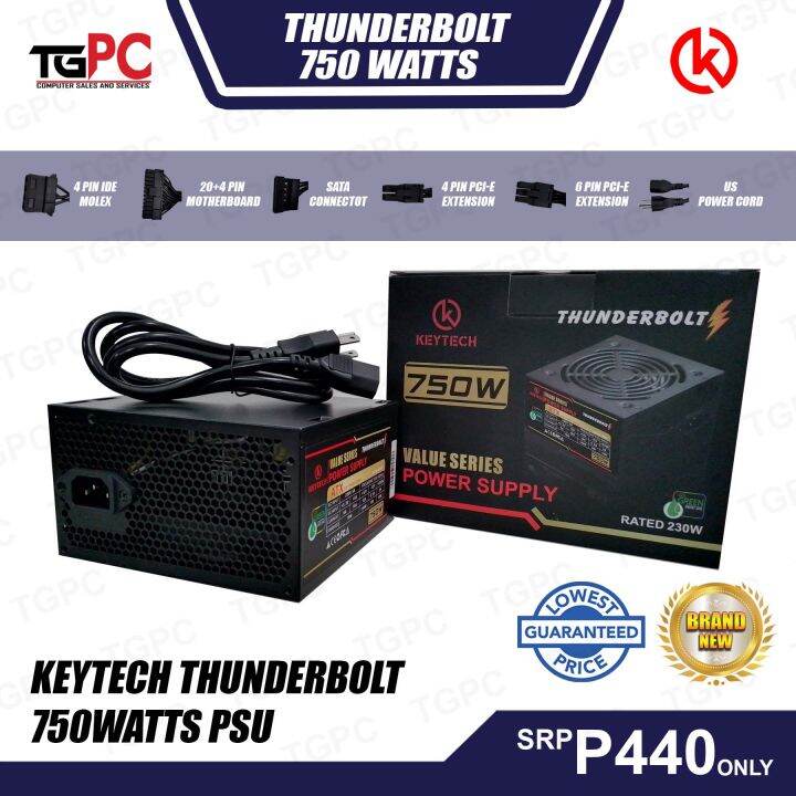 Keytech Thunderbolt 750 watts PSU | Lazada PH