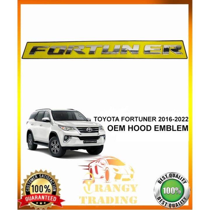 Toyota Fortuner 2016 to 2023 OEM Hood Emblem Chrome with sticker guide ...