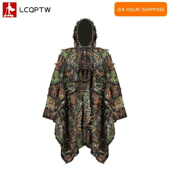 3D camouflage Suits sniper hunting clothes moro camuflagem shirt ghillie suit Leaves Poncho ...
