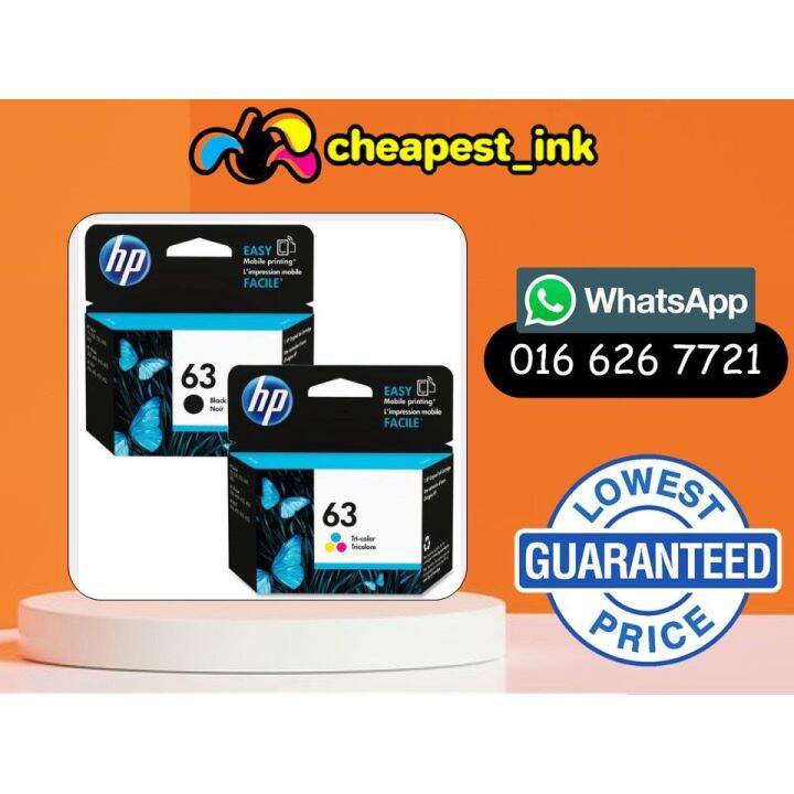 HP63 BLACK & COLOUR WITH / WITHOUT BOX ORIGINAL | Lazada