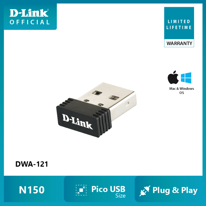 D-Link DWA-121 N150 Wireless Pico USB Adapter ตัวรับสัญญาณ Wi-Fi USB ขนาดเล็ก เน้นพกพาง่าย ...