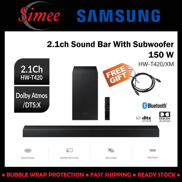 Samsung HW-T420 Soundbar 2.1ch 150W with Sub-woofer HWT420/XM HWT420 ...