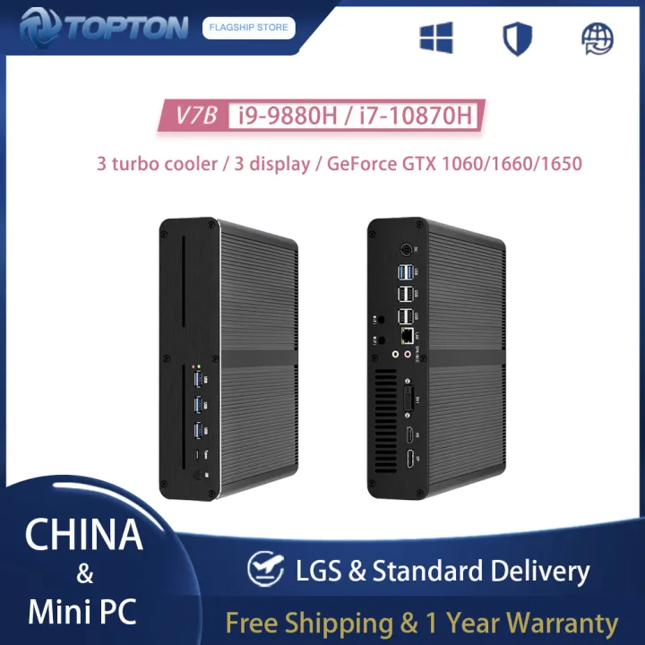 TOPTON Gaming Mini PC i7-10870H i9-9880H GTX1660 6G 1650 DP1.4 HDMI2.0 VGA-D Desktop Computer ...