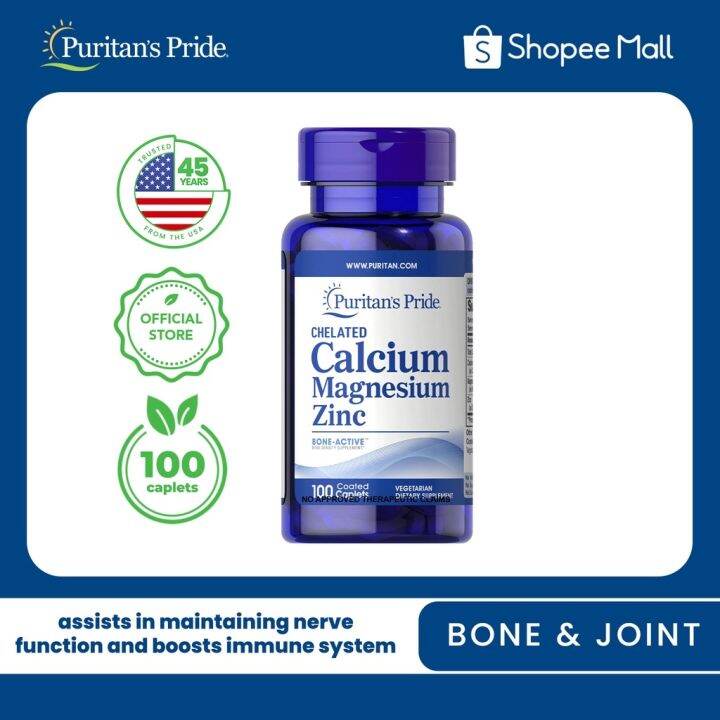 Zinc Calcium Magnesium 100 caplets Puritan's Pride | Lazada PH