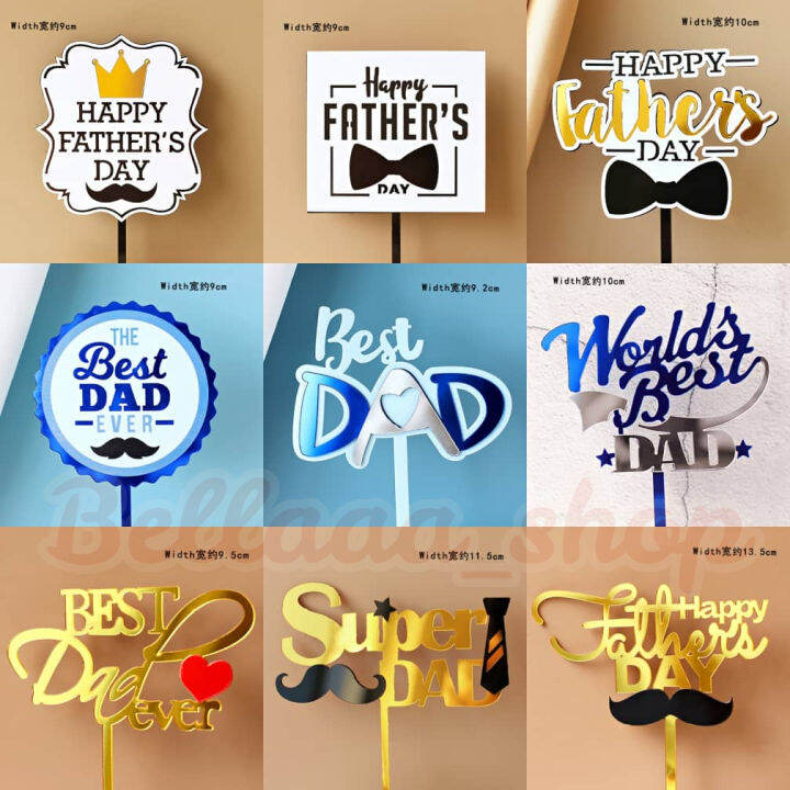Happy Father's Day Cake Topper Acrylic Cake Topper | Lazada