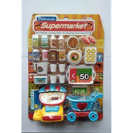 Mini Supermarket Toy Set with Cart and Cashier Cash Register | Lazada PH
