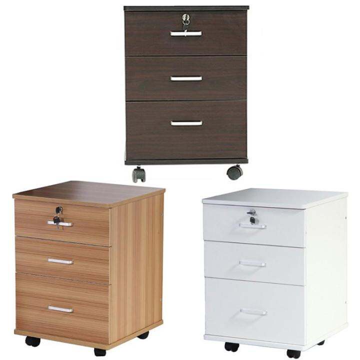3 Tier Cabinet Modern Removable Lock Drawer File Cabinet Storage Locker ...