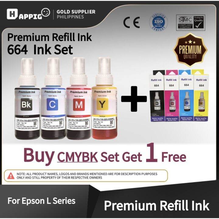 gpsy9pe 4 1 Prom! Premium 664 Refill Ink SET Compatible For Epson L ...