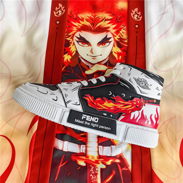 Terbaru Anime Demon Slayer Sepatu Import Pria Running Sneaker Rengoku ...